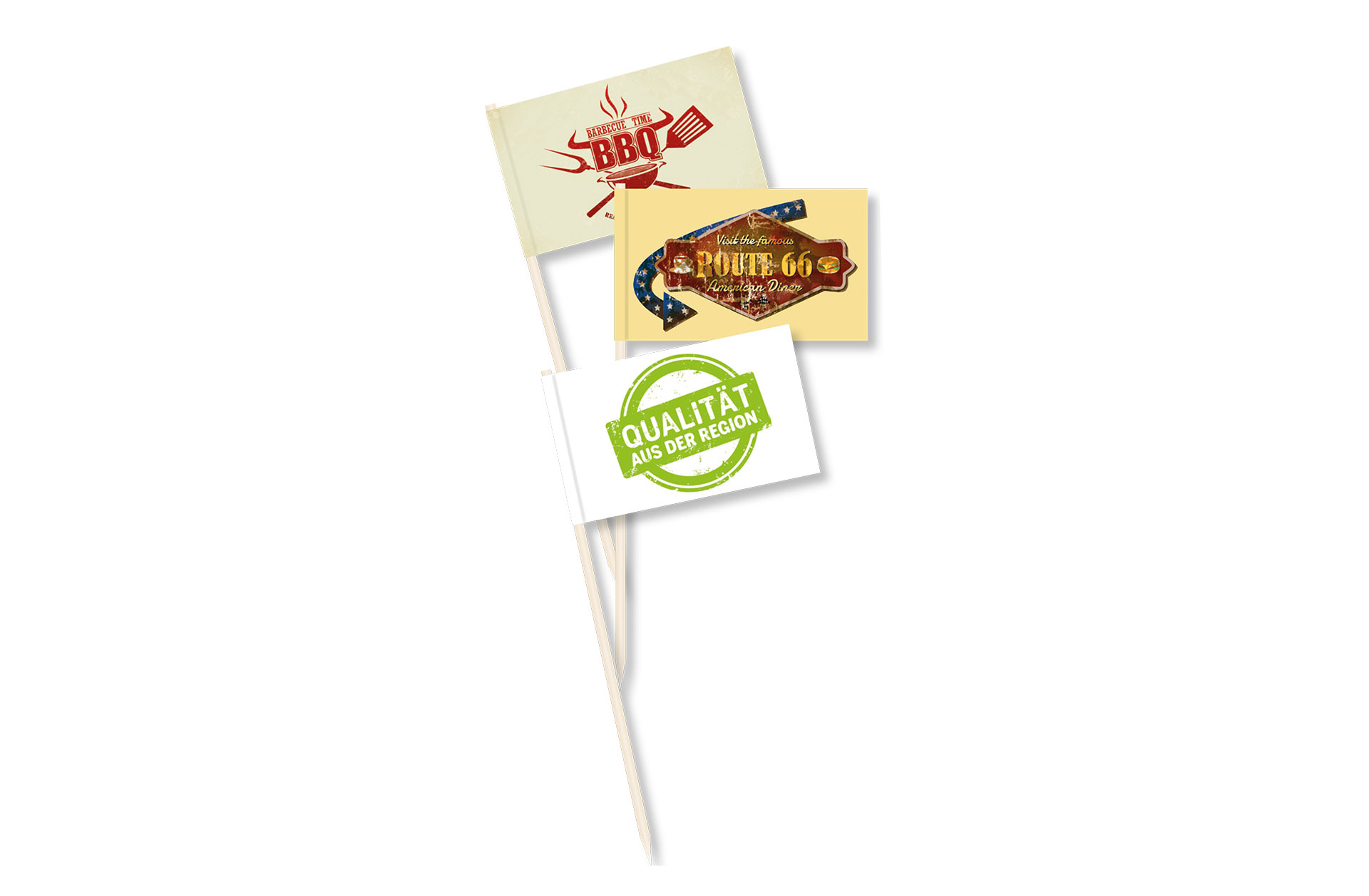Burger Flags | 200 mm mit Logo bedrucken lassen