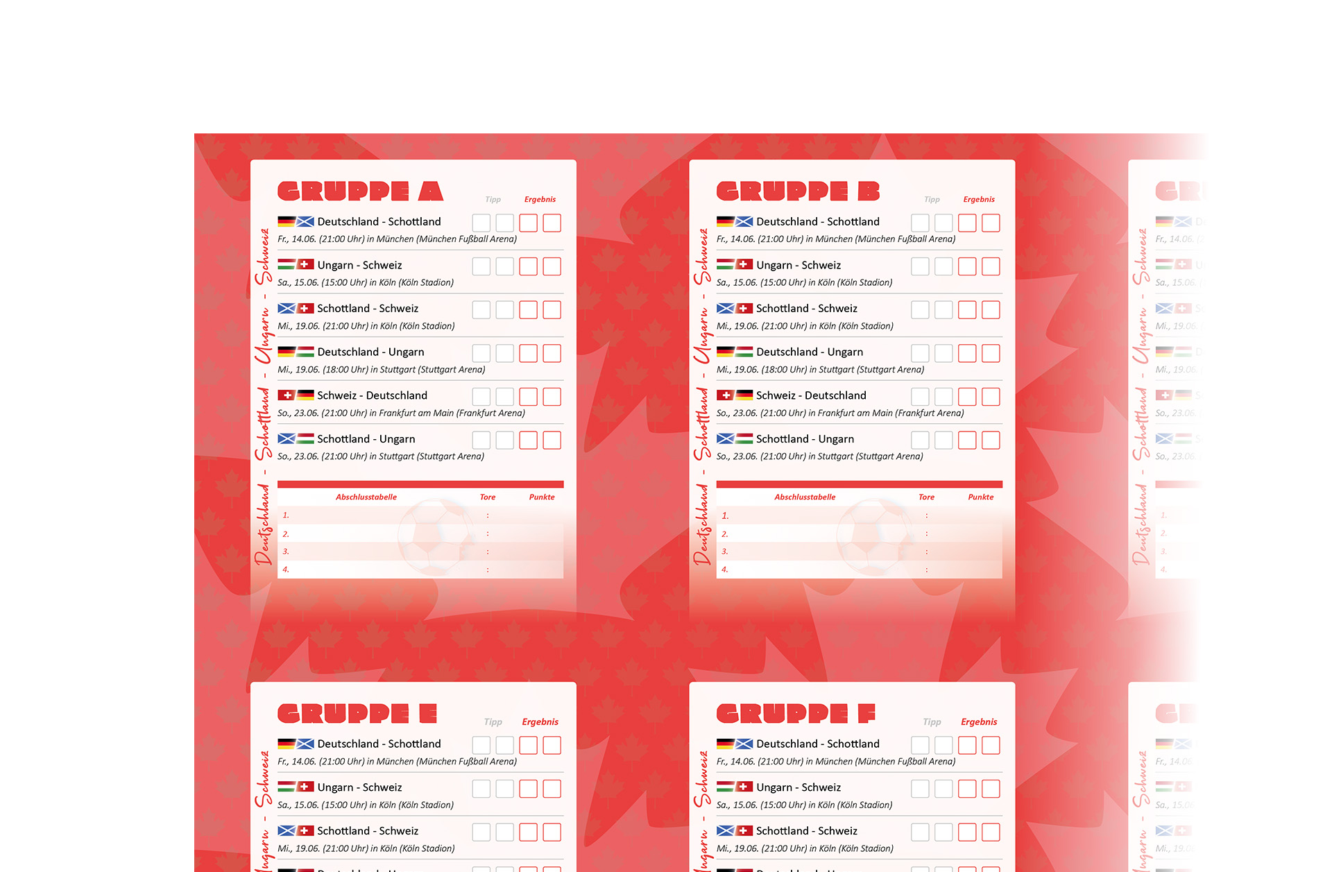 Fußball WM 2026 | Spielplan Wandplaner Volksbank