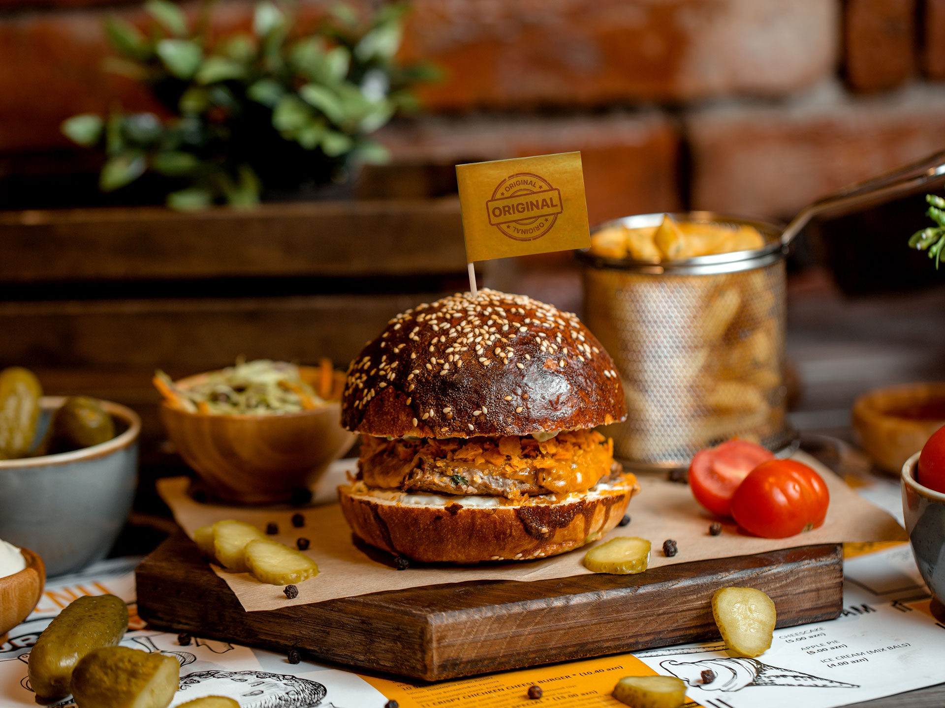 Burger Flags | 100 mm mit Logo bedrucken lassen